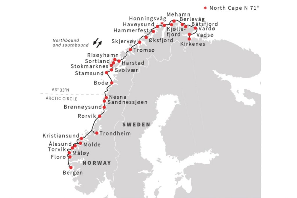 hurtigruten-classic-voyage-map | Scenic Travel